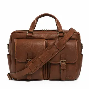 KORCHMAR Barton Leather Briefcase - Chocolate