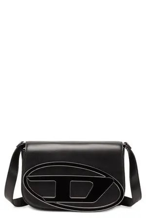 DIESEL® 1dr Leather Shoulder Bag - Black