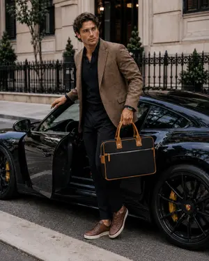 KORCHMAR Redford Ballistic And Leather Briefcase