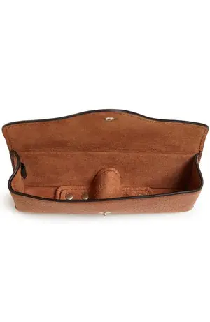 KORCHMAR Salvino Leather Eyeglass Case - Pebbled Tan