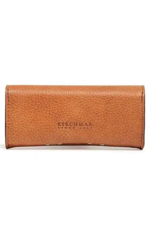 KORCHMAR Salvino Leather Eyeglass Case - Pebbled Tan