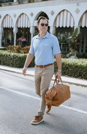 KORCHMAR Twain 22" Leather Weekender - Pebbled_tan