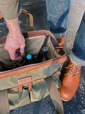 KORCHMAR Don Ballistic And Leather Tool Carrier - Olive