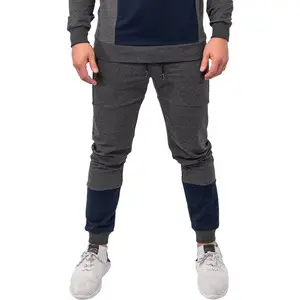 MACEOO Colorblock Stretch Cotton Joggers - Grey