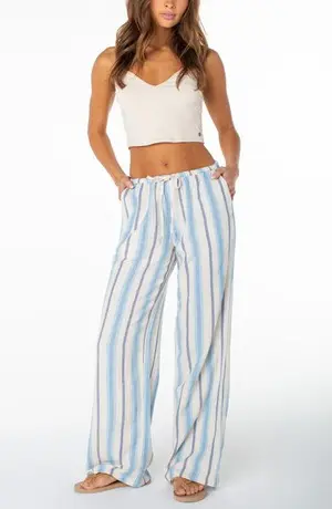 Roxy Iyla 2 Stripe Wide Leg Drawstring Pants