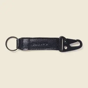 CASUPO Leather Keychain With Lobster Hook - Black