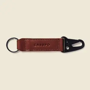 CASUPO Leather Keychain With Lobster Hook - Chocolate