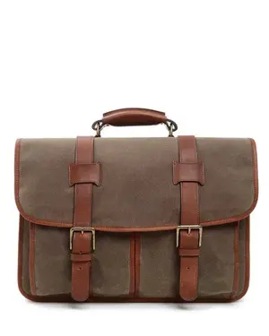 KORCHMAR Garfield Waxed Canvas Briefcase - Olive