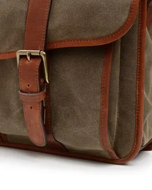 KORCHMAR Garfield Waxed Canvas Briefcase - Olive