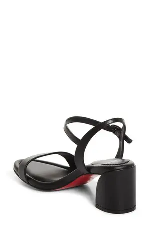CHRISTIAN LOUBOUTIN Jane Block Heel Sandal - Black/black