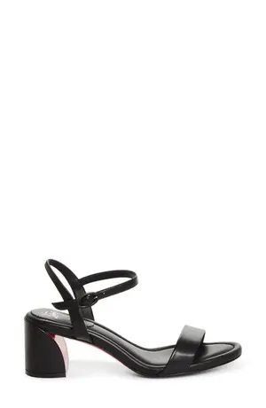CHRISTIAN LOUBOUTIN Jane Block Heel Sandal - Black/black