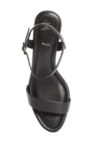 CHRISTIAN LOUBOUTIN Jane Block Heel Sandal - Black/black