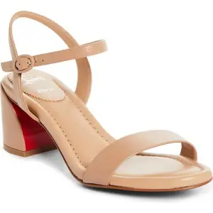 CHRISTIAN LOUBOUTIN Jane Block Heel Sandal - Blush/blush