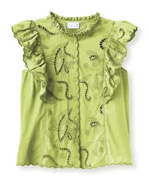 CARTOLINA Ashe Eyelet Top - Chartruese