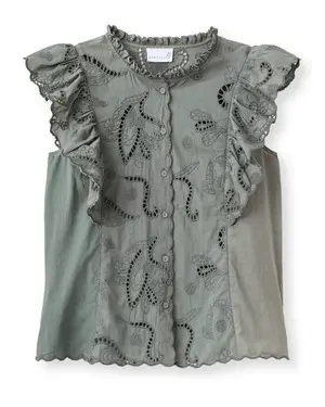 CARTOLINA Ashe Eyelet Top - Moss