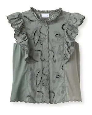 CARTOLINA Ashe Eyelet Top - Moss