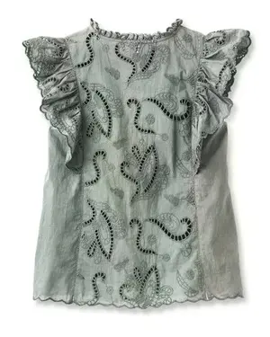 CARTOLINA Ashe Eyelet Top - Moss