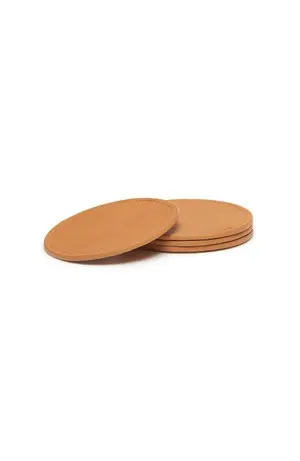 KORCHMAR Blake Leather Coaster Set - Tan