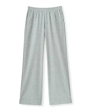 CARTOLINA Mia Gingham Wide Leg Pants - Moss