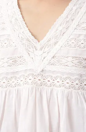 ALLSAINTS Neneh Lace Trim Eyelet Top
