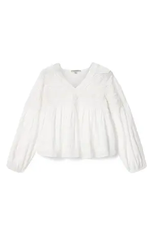 ALLSAINTS Neneh Lace Trim Eyelet Top