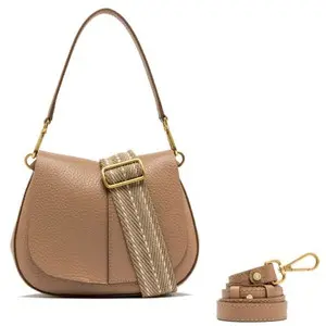 GIANNI CHIARINI Helena Round Leather Shoulder Bag - Nude