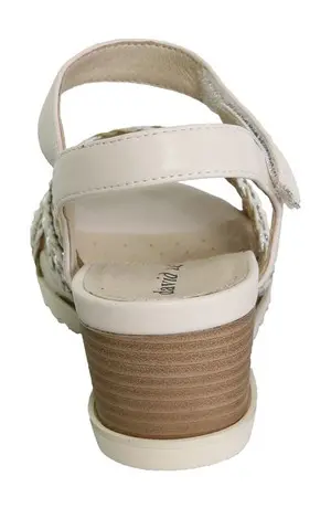 DAVID TATE Embellished Ankle Strap Wedge Sandals