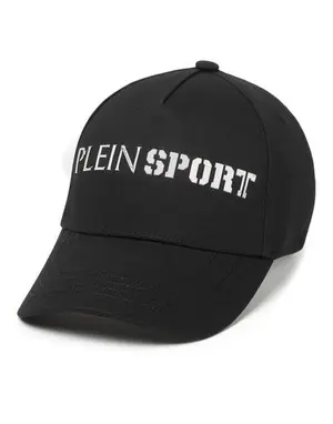 PLEIN SPORT Baseball Cap With Embossed Logo - Black/white