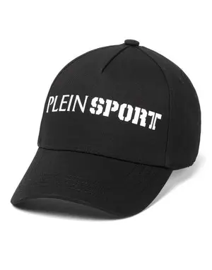 PLEIN SPORT Baseball Cap With Embossed Logo - Black/white