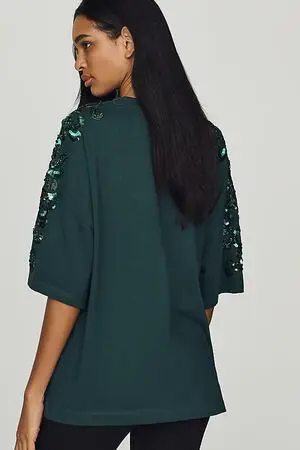 Essentiel Antwerp Kangoo Cotton Sequ-sleeve Tee