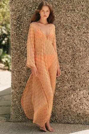 ELIZABETH GILLETT Sheer Cover-up Tunic - Orange
