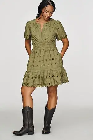 Anthropologie Somerset Smocked Mini Dress