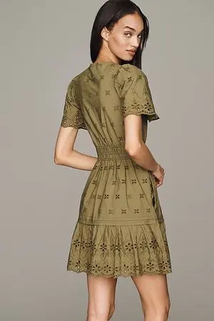 Anthropologie Somerset Smocked Mini Dress