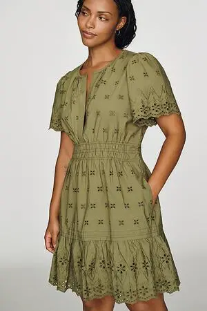 Anthropologie Somerset Smocked Mini Dress