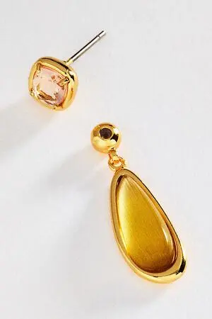 Anthropologie Semi-precious Stone Drop Earrgs - Yellow