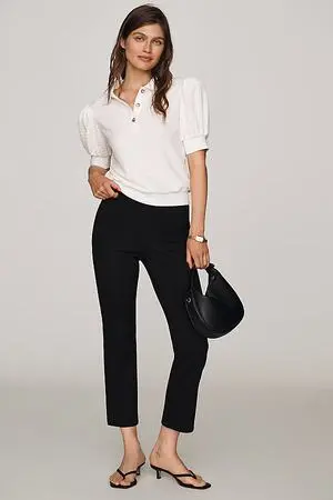 Maeve Puff-sleeve Collared Top - Cloud Dancer