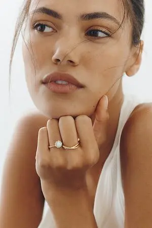Anthropologie Solo Crystal Ring - Opal