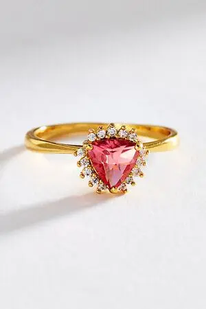 Anthropologie Solo Crystal Ring - Pink