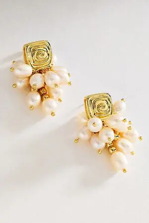 LUV AJ The Seychelles Pearl Statement Stud Earrgs - Gold