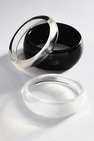 LUV AJ The Bondi Bangles, Set Of 3 - Black