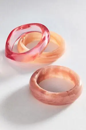 LUV AJ The Formentera Bangles, Set Of 3 - Pink