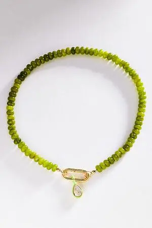 ALV JEWELS Carrie Toggle Charm Necklace - Green