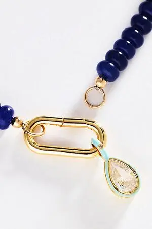ALV JEWELS Carrie Toggle Charm Necklace - Navy