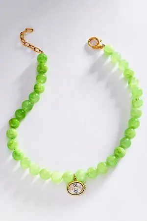 ALV JEWELS Naples Charm Beaded Necklace - Lime