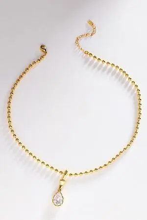 Anthropologie Alv Jewels Heidi Bezel Pendant Necklace - Gold