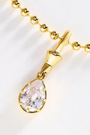 Anthropologie Alv Jewels Heidi Bezel Pendant Necklace - Gold