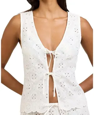 Onia Tie Front Tank - White