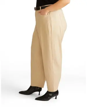 Universal Standard Plus Lou Barrel Leg Linen Pants