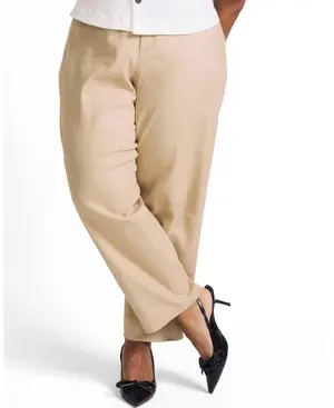 Universal Standard Plus Lou Barrel Leg Linen Pants