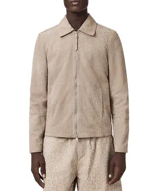 ALLSAINTS Hockley Suede Jacket With Classic Collar - Pasilla Brown